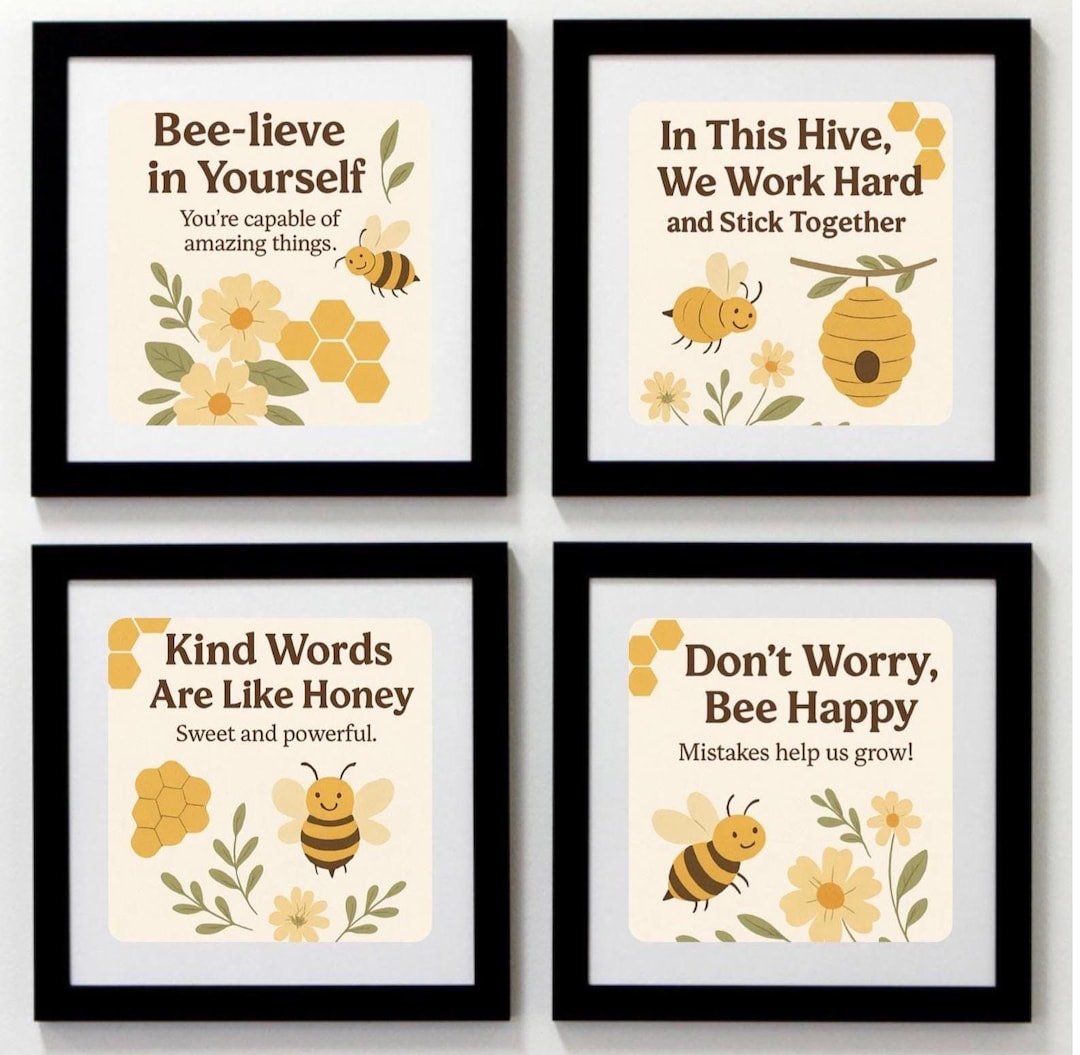 Classroom Bee Posters | Digital Download | Cute & Educational Decor for ...