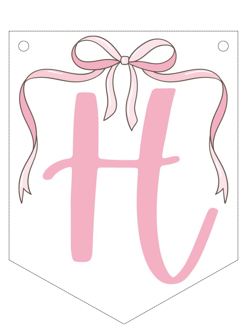 Pink Bow Party Happy Birthday Banner - Etsy