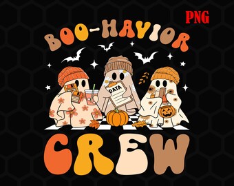 Behavior Analyst Halloween ABA Png, Cute Ghost Boo-havior Crew Png ...