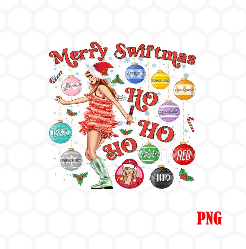 Merry Swiftmas Ho Ho Ho PNG, the Eras Tour Christmas PNG, Tay Christmas ...