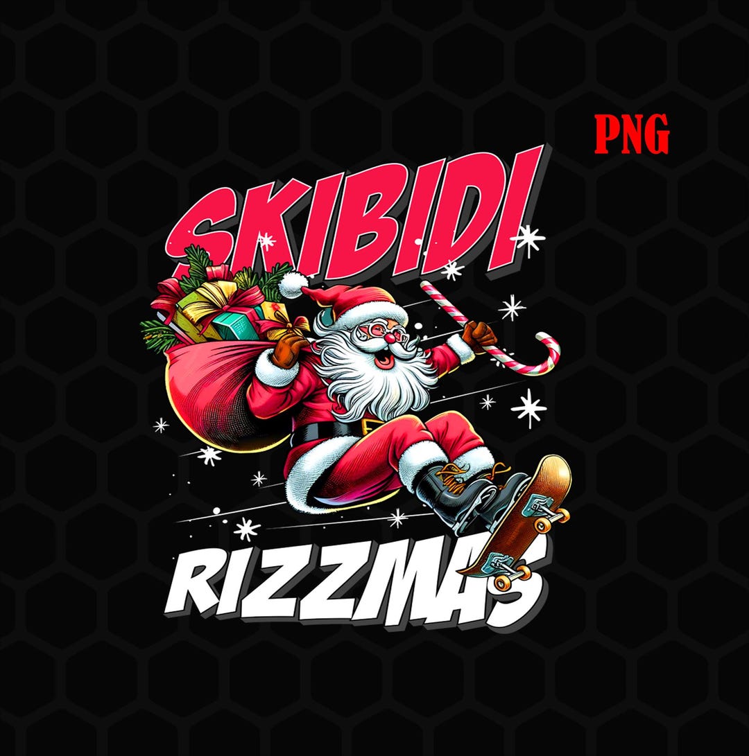 Skibidi Rizzmas Png, Merry Rizzmas Png, Santa Claus Rizz Png, Rude ...
