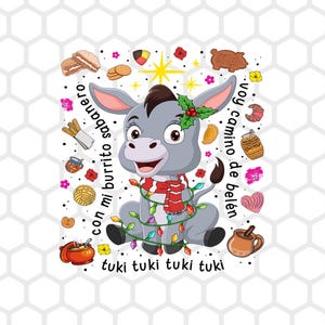 Mi Burrito Sabanero Mexican PNG, Feliz Navidad Digital Download, Tuki ...