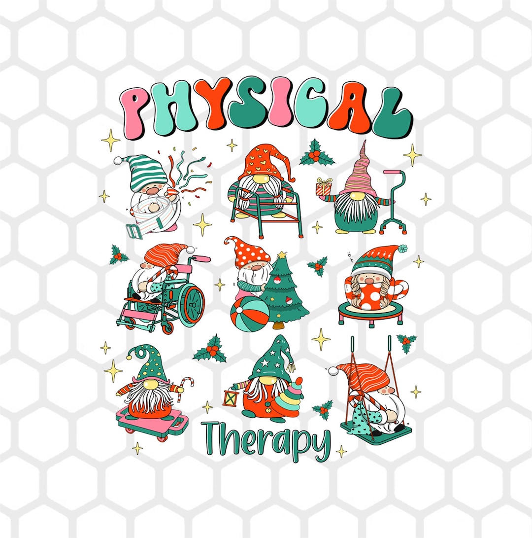 Physical Therapy Gnome Christmas Png, Therapy Christmas Png, Christmas ...