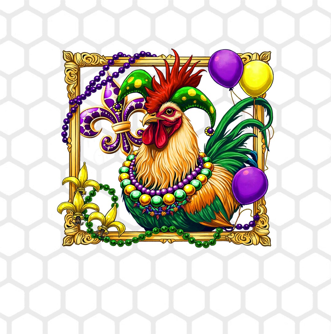 Chicken Mardi Gras Png, Mardi Gras Animal Png, Chicken Png, Mardi Gras ...