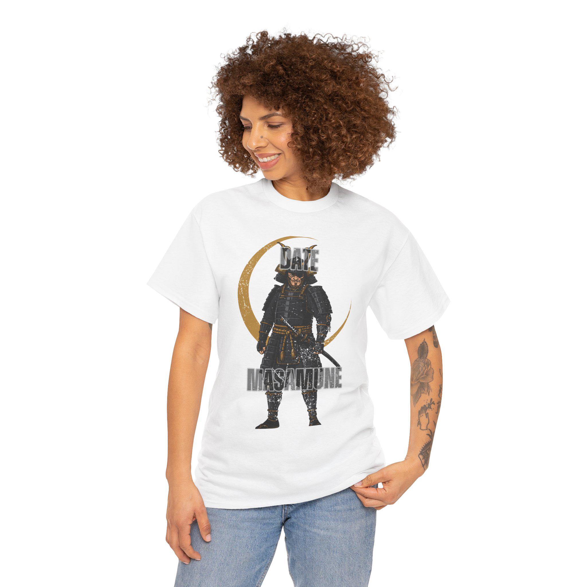 Date Masamune Samurai T-shirt, Japanese Warrior Crescent Moon Helmet ...