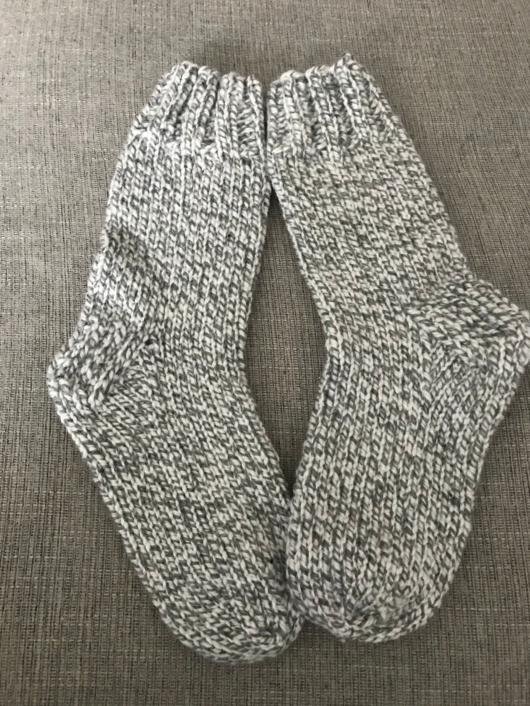 Knitted Socks in Gray Heather - Etsy