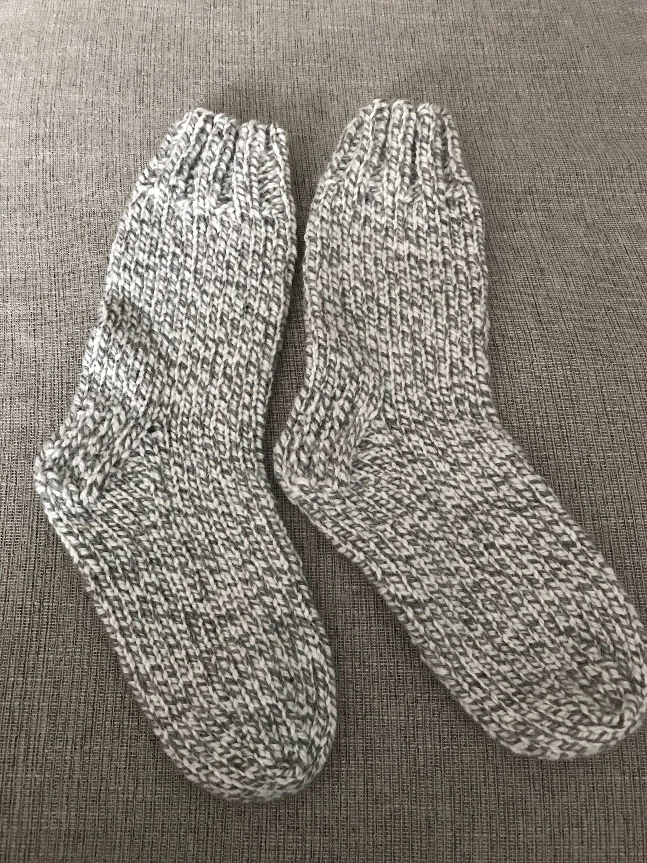 Knitted Socks in Gray Heather - Etsy