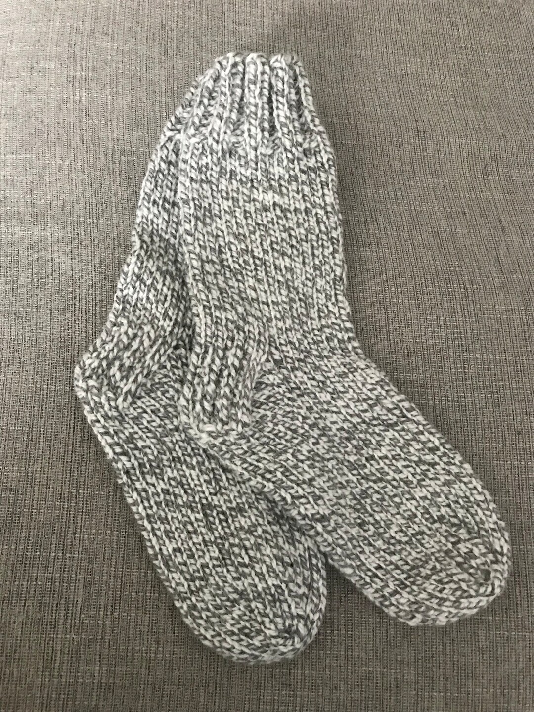 Knitted Socks in Gray Heather - Etsy