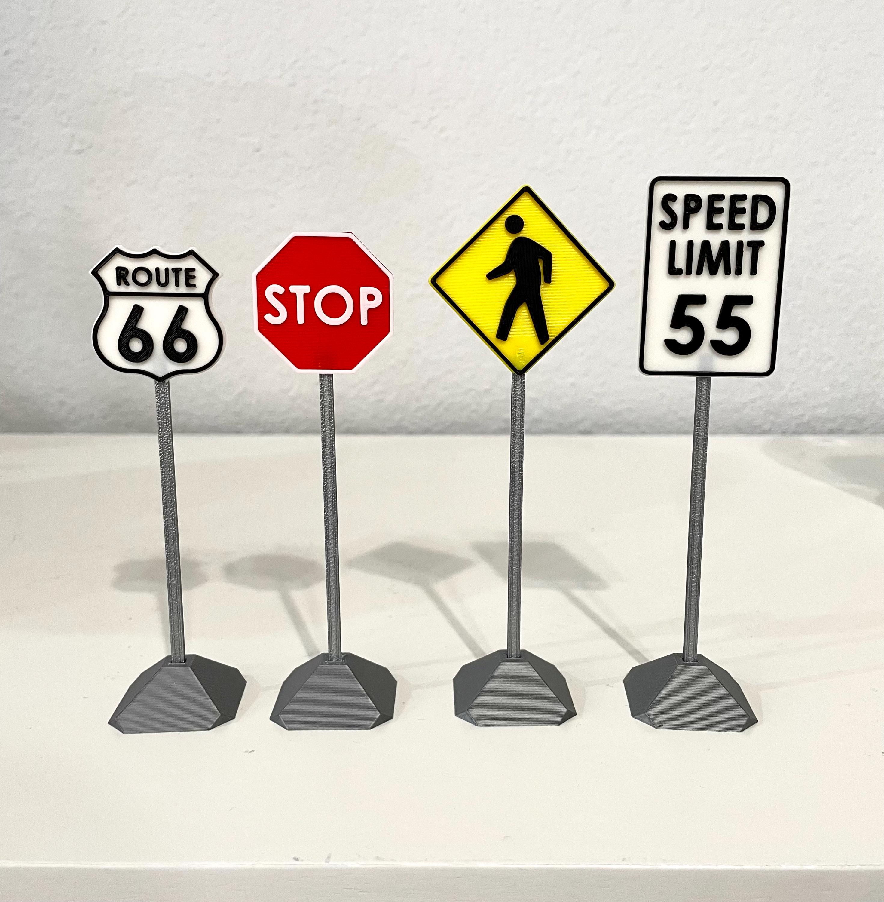 Miniature Dollhouse Traffic Signs, Mini Model Road Signs | Miniature ...
