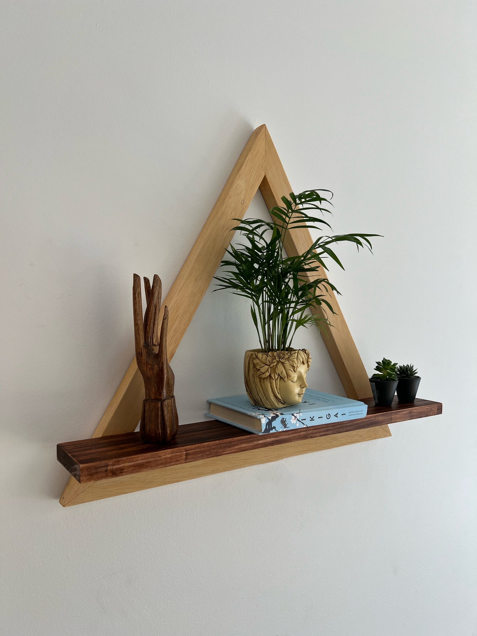 Triangle Floating Wall Wooden Shelf - Wall Decor - Etsy