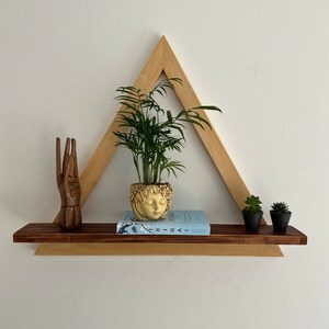 Triangle Floating Wall Wooden Shelf - Wall Decor - Etsy