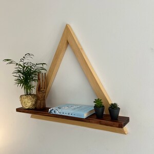 Triangle Floating Wall Wooden Shelf - Wall Decor - Etsy