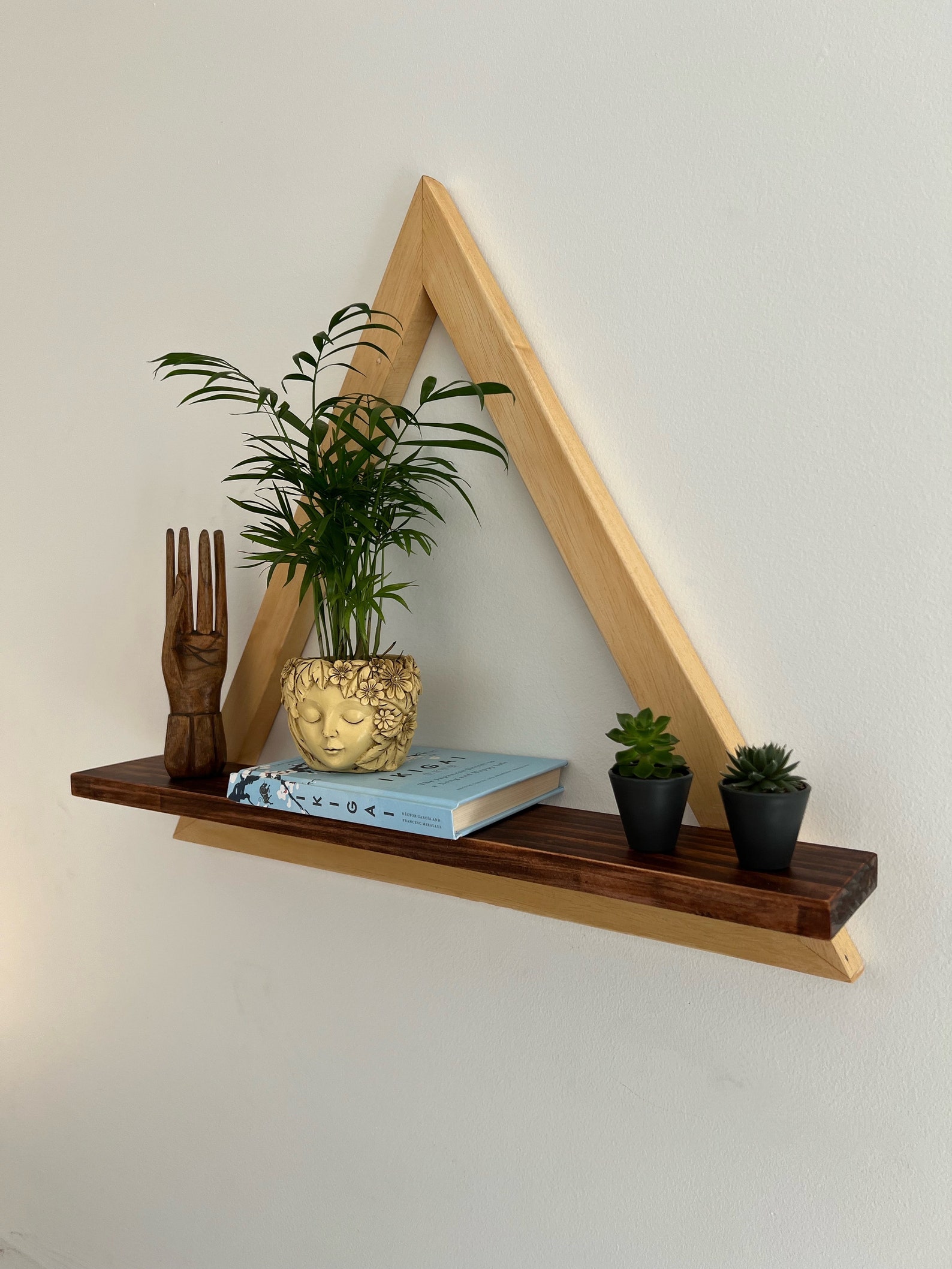 Triangle Floating Wall Wooden Shelf - Wall Decor - Etsy