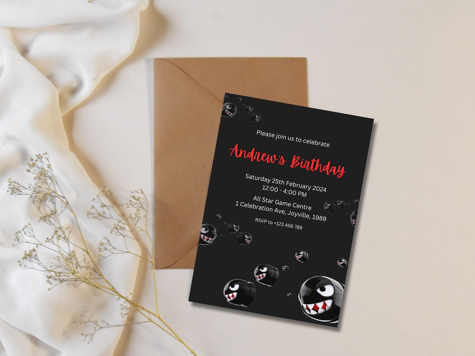 Editable Gamer Birthday Invitation Printable Digital Download ...