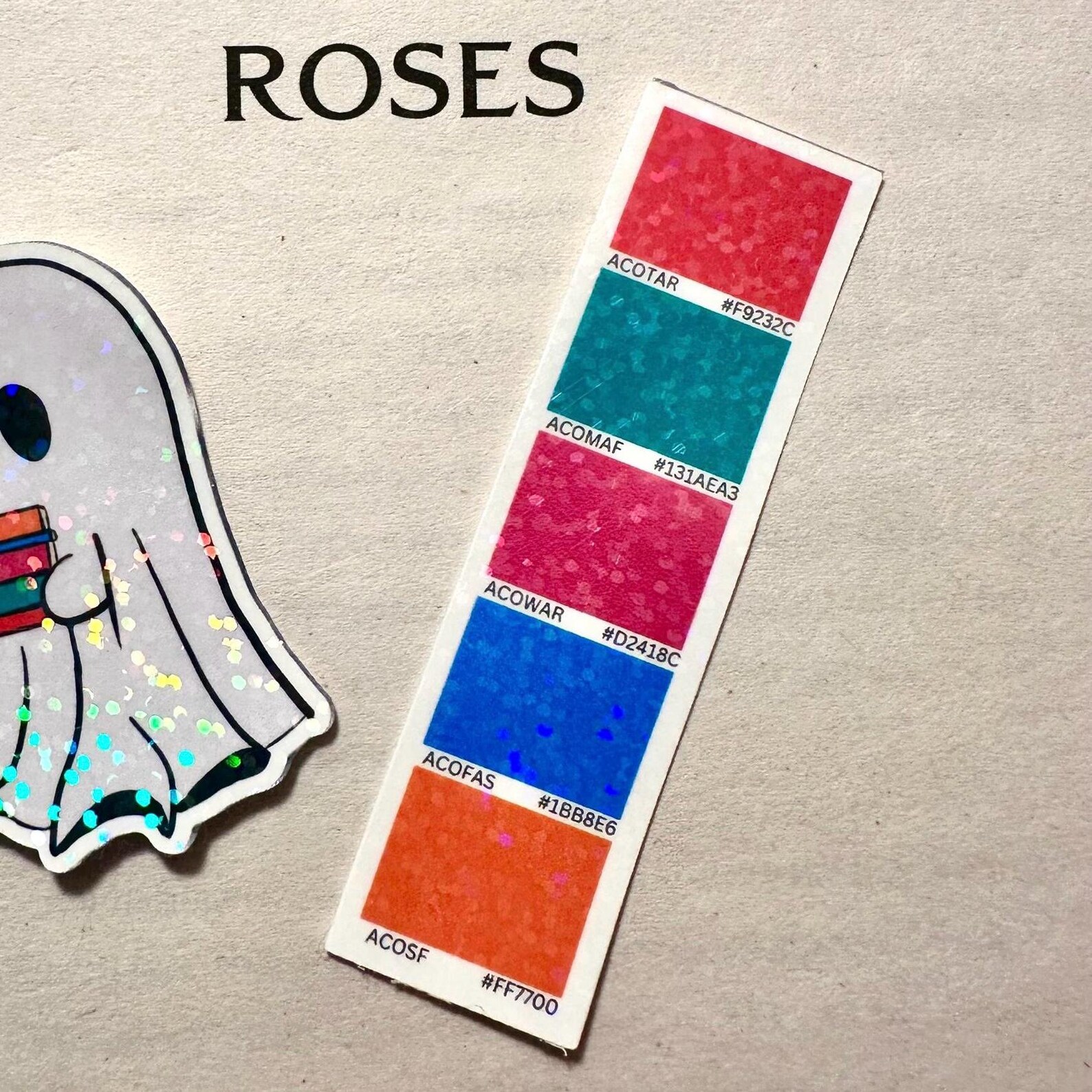 Holographic Acotar Paint Swatch Sticker, Sparkly A Court of Thorns and ...