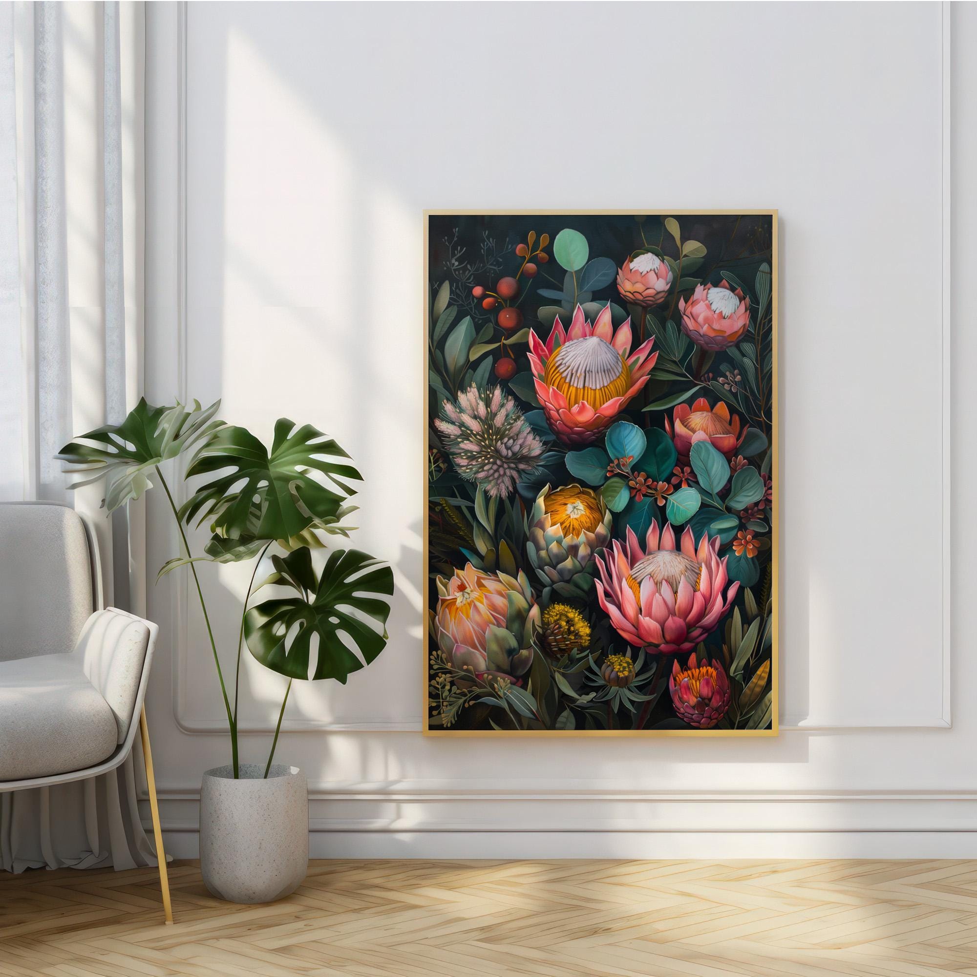 Blooming Native Australian Flowers Oil Painting, Physical Print ...