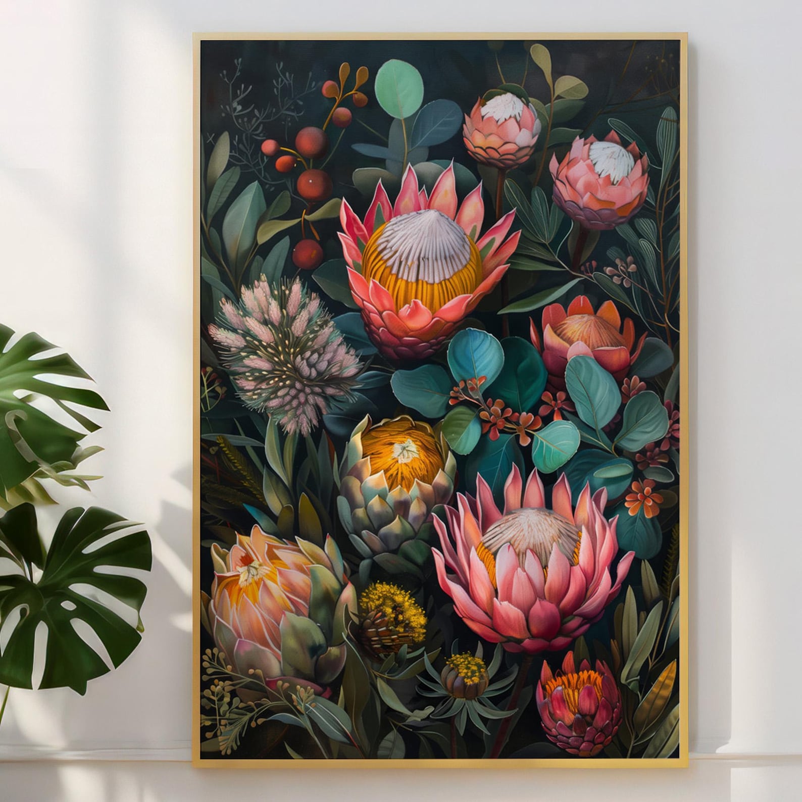 Blooming Native Australian Flowers Oil Painting, Physical Print ...