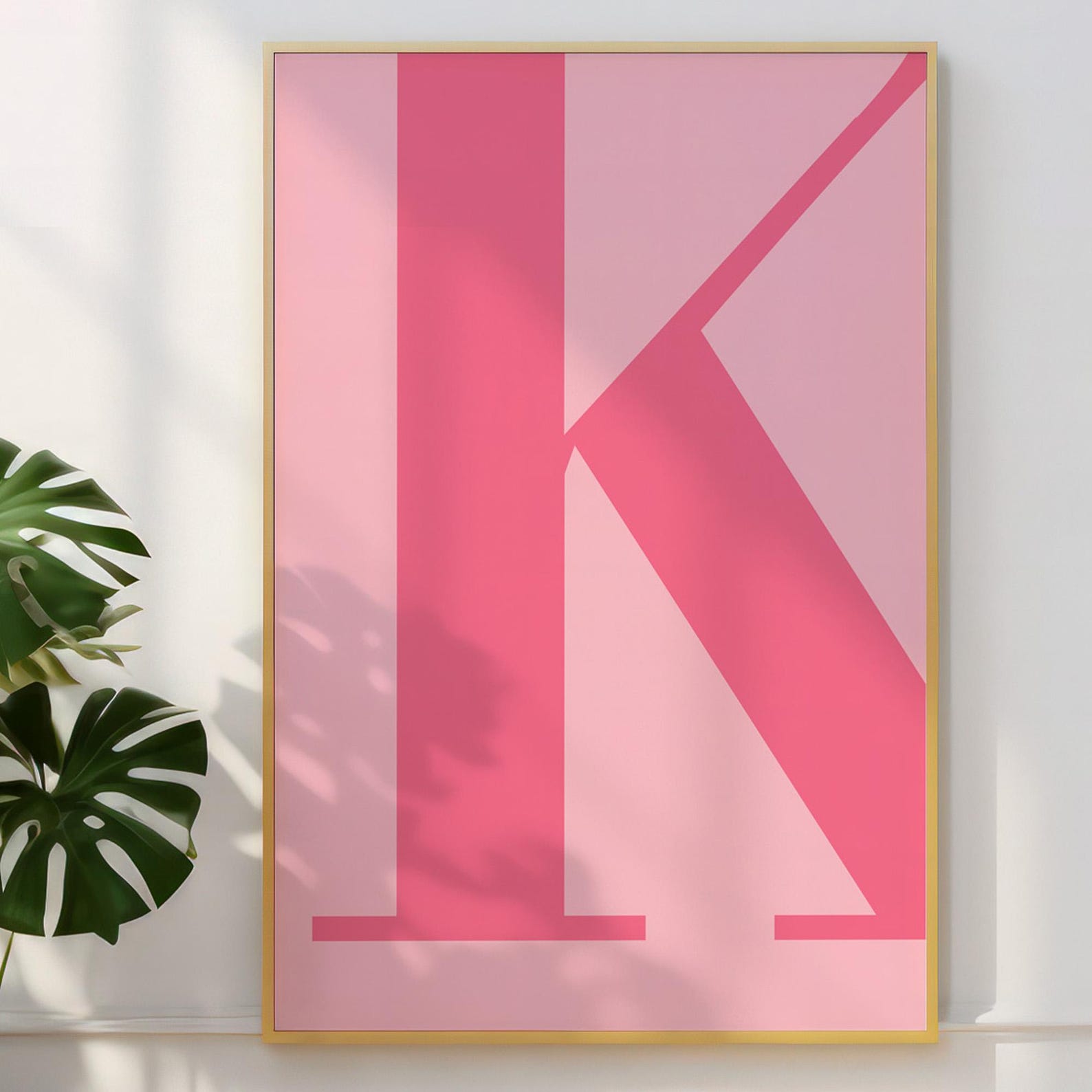 Letter K Poster, Pink Wall Art, Cute Pink Alphabet Print, Dorm Room ...