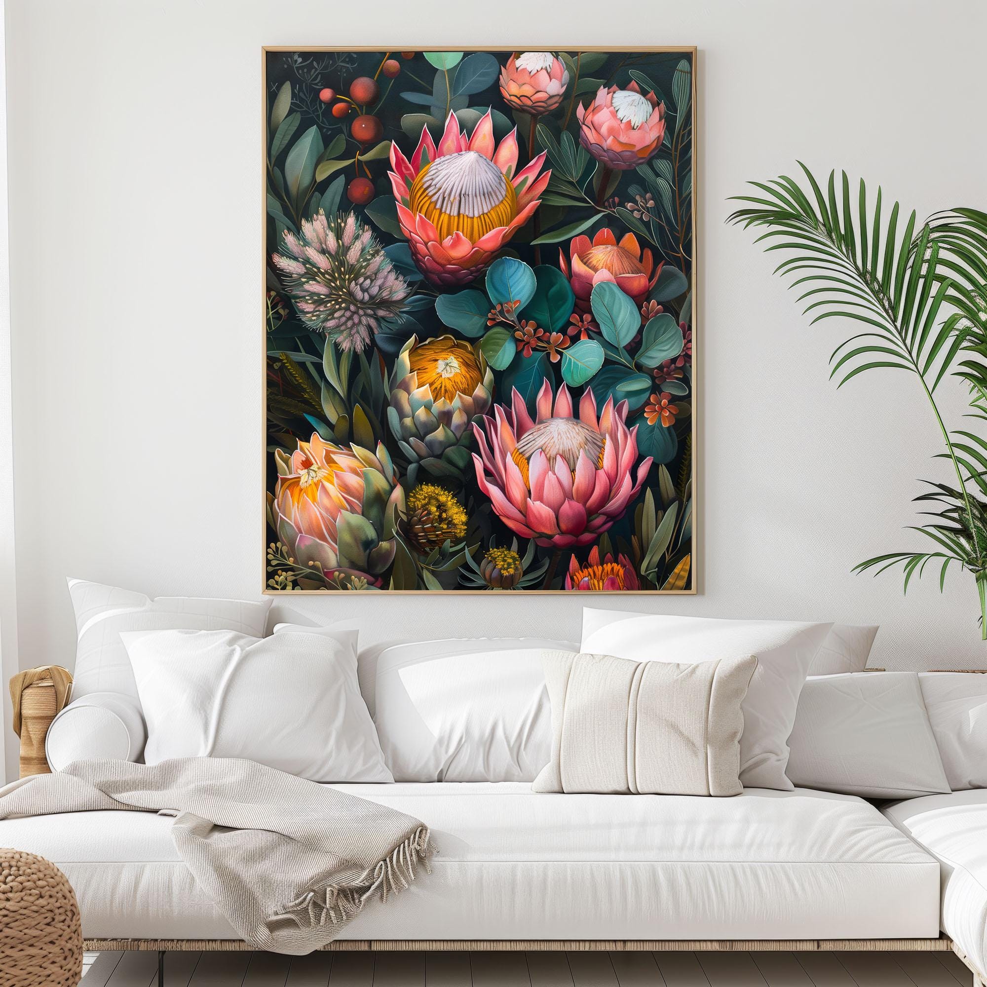 Blooming Native Australian Flowers Oil Painting, Physical Print ...