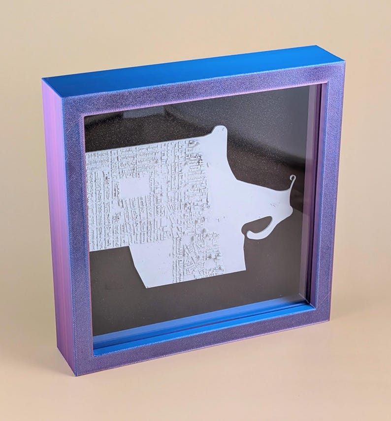Chicago Uptown 3D Relief Map - Etsy