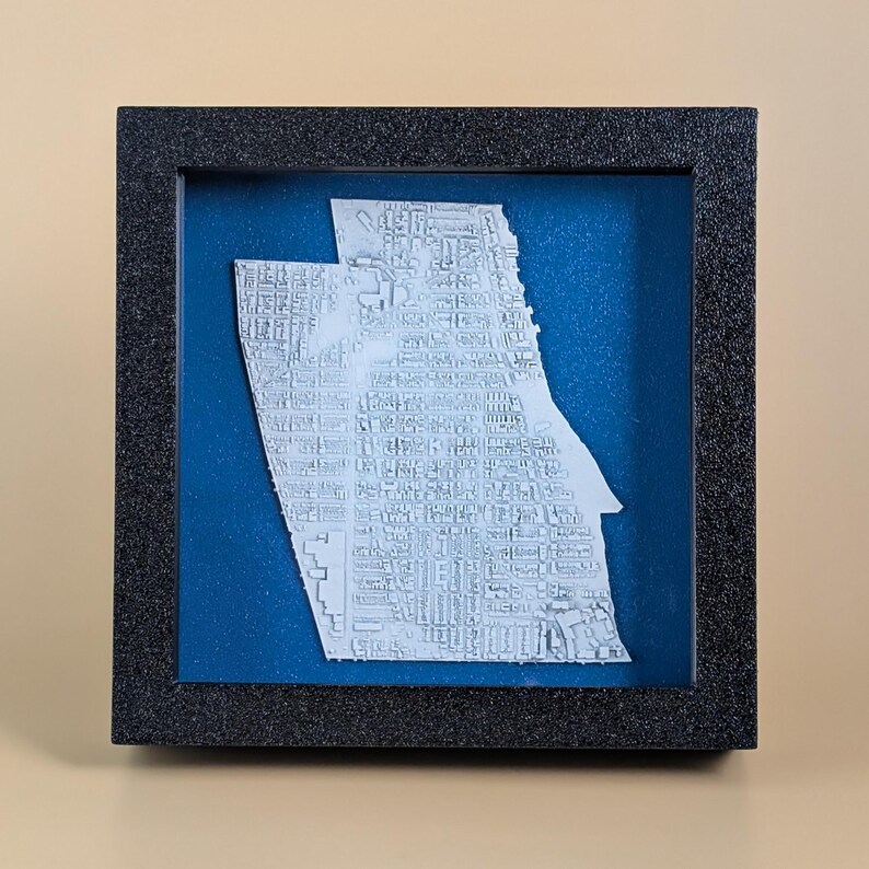 Chicago Rogers Park 3D Relief Map - Etsy