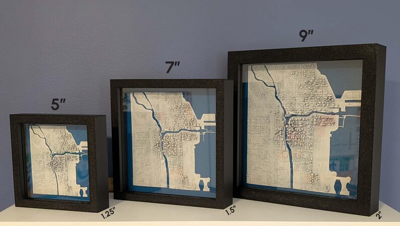 Chicago 3D Relief Map - Etsy