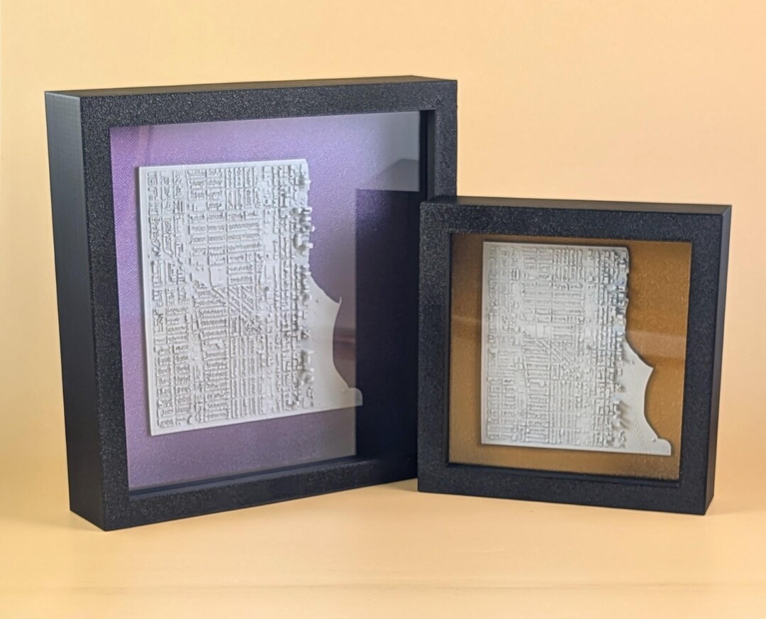 Chicago Edgewater 3D Relief Map - Etsy