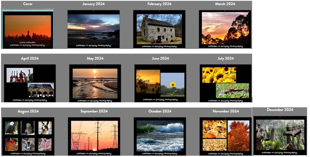 2024 Wall Calendar, Misc. Original Photo's, NYC, Ocean, Bethlehem Steel ...