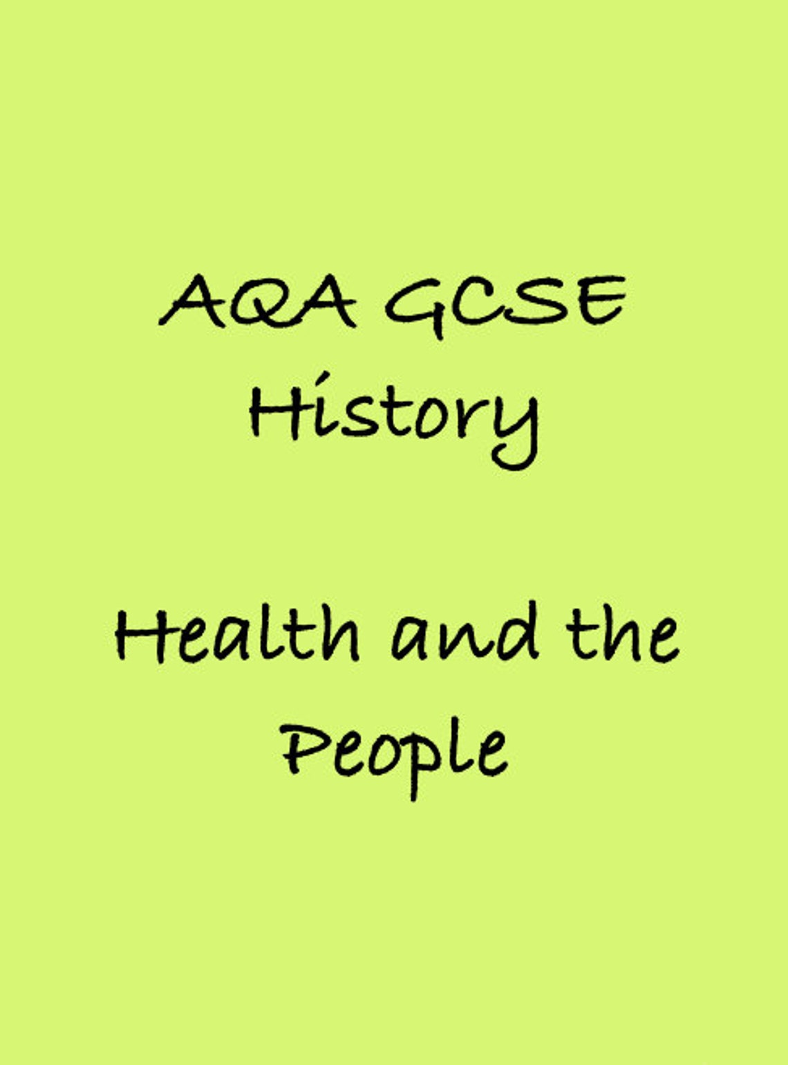AQA GCSE History Health and the People Complete Notes - Etsy