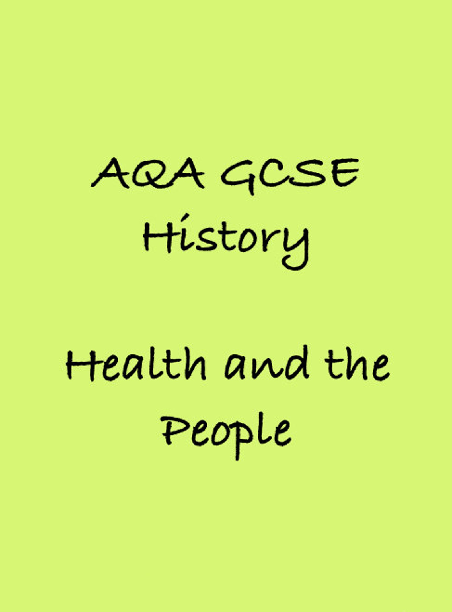 AQA GCSE History Health and the People Complete Notes - Etsy