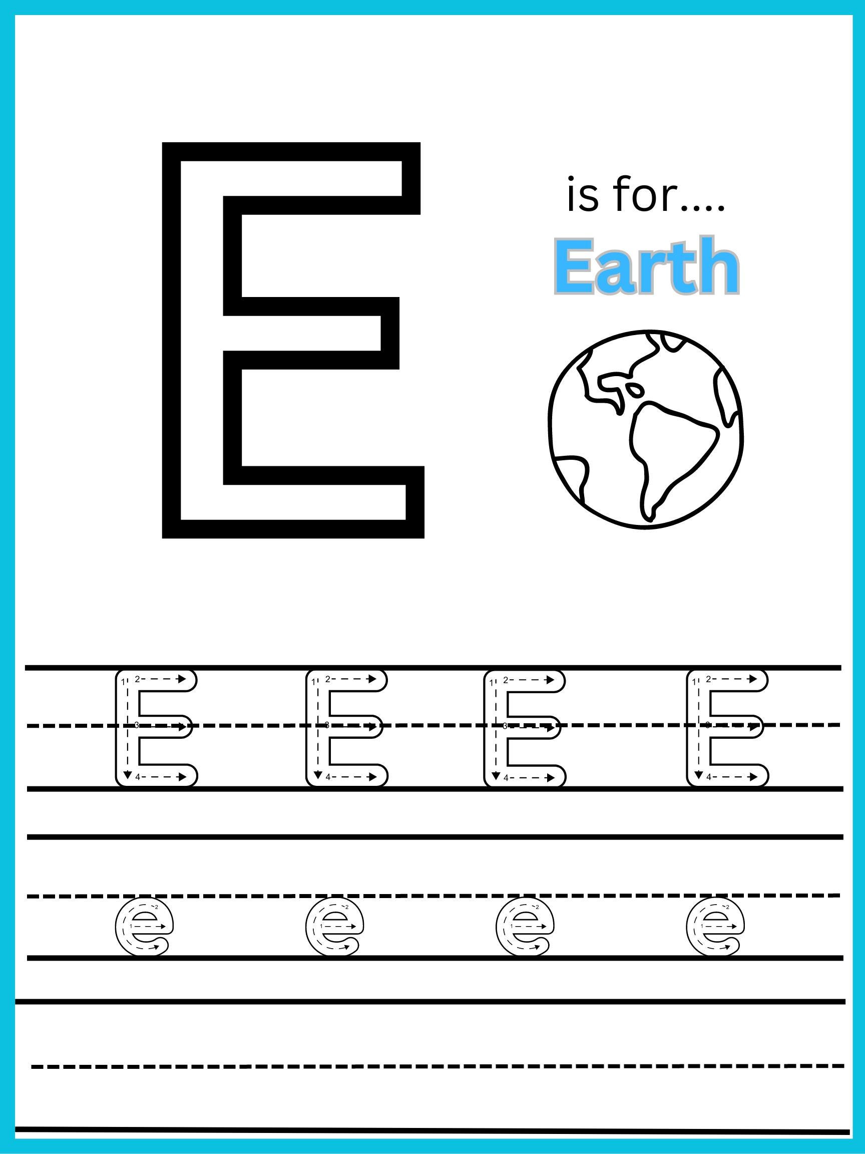 Letters A-E Writing Worksheet - Etsy