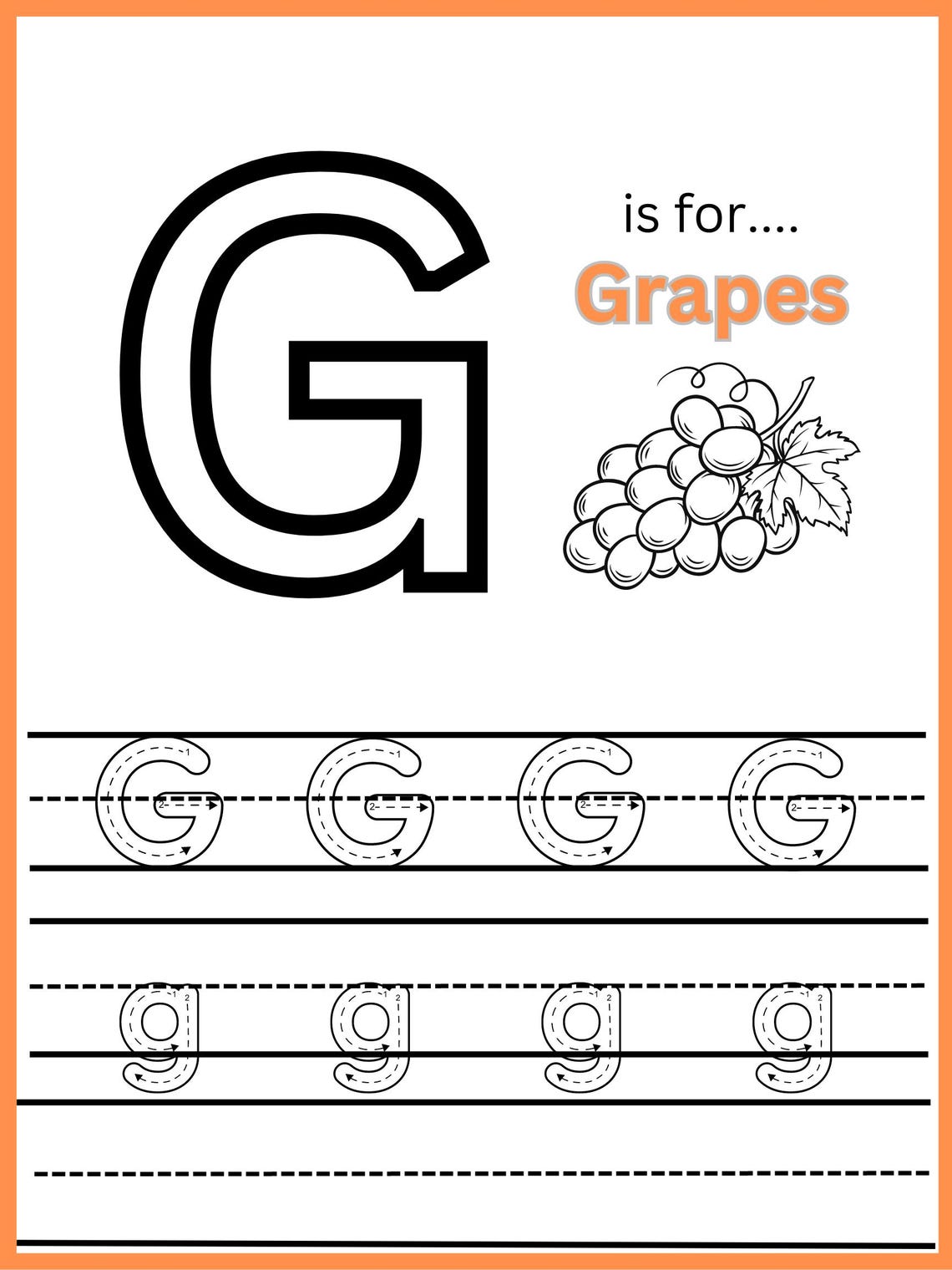 Letters F-J Tracing Worksheet - Etsy