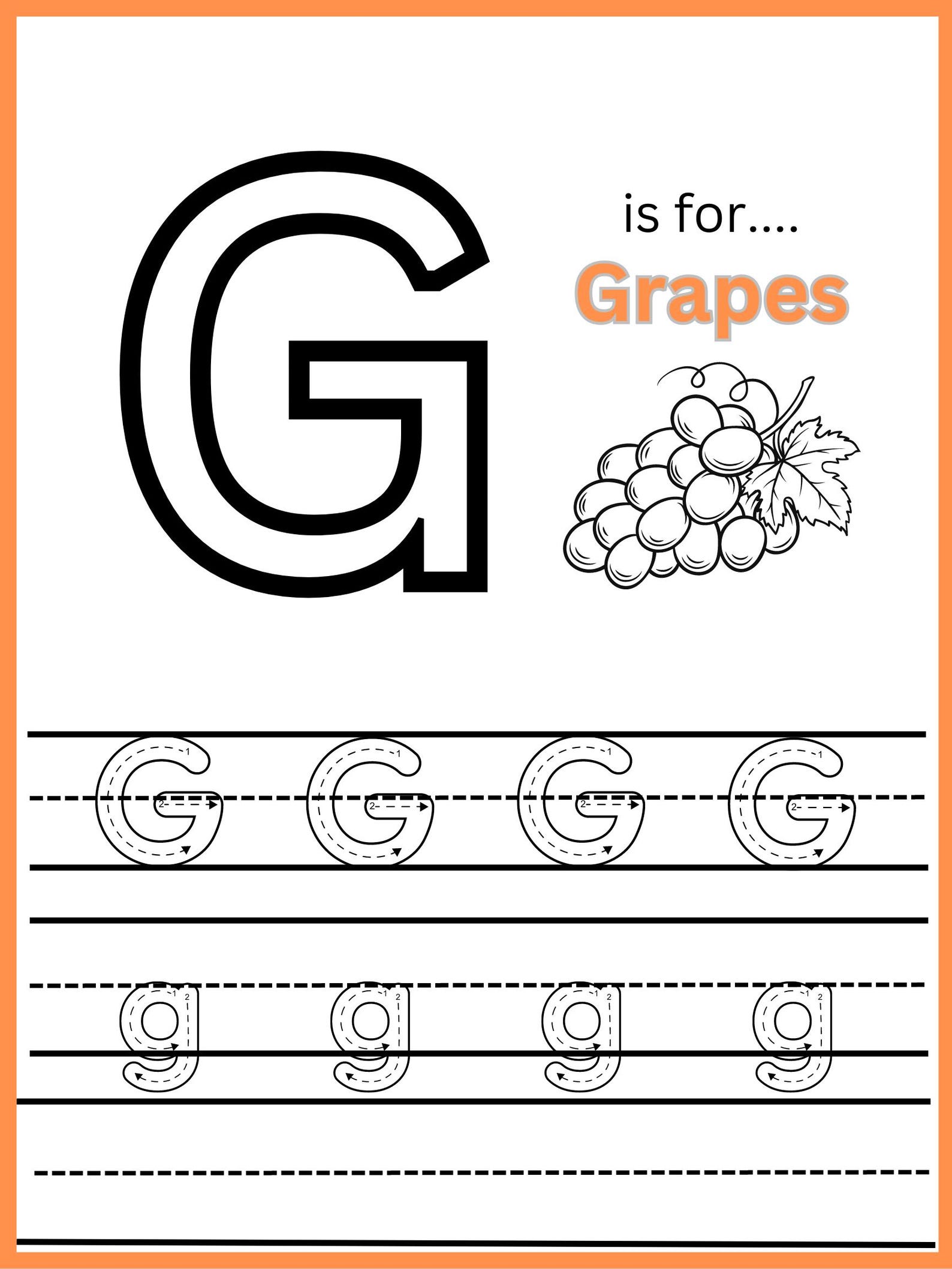 Letters F-J Tracing Worksheet - Etsy