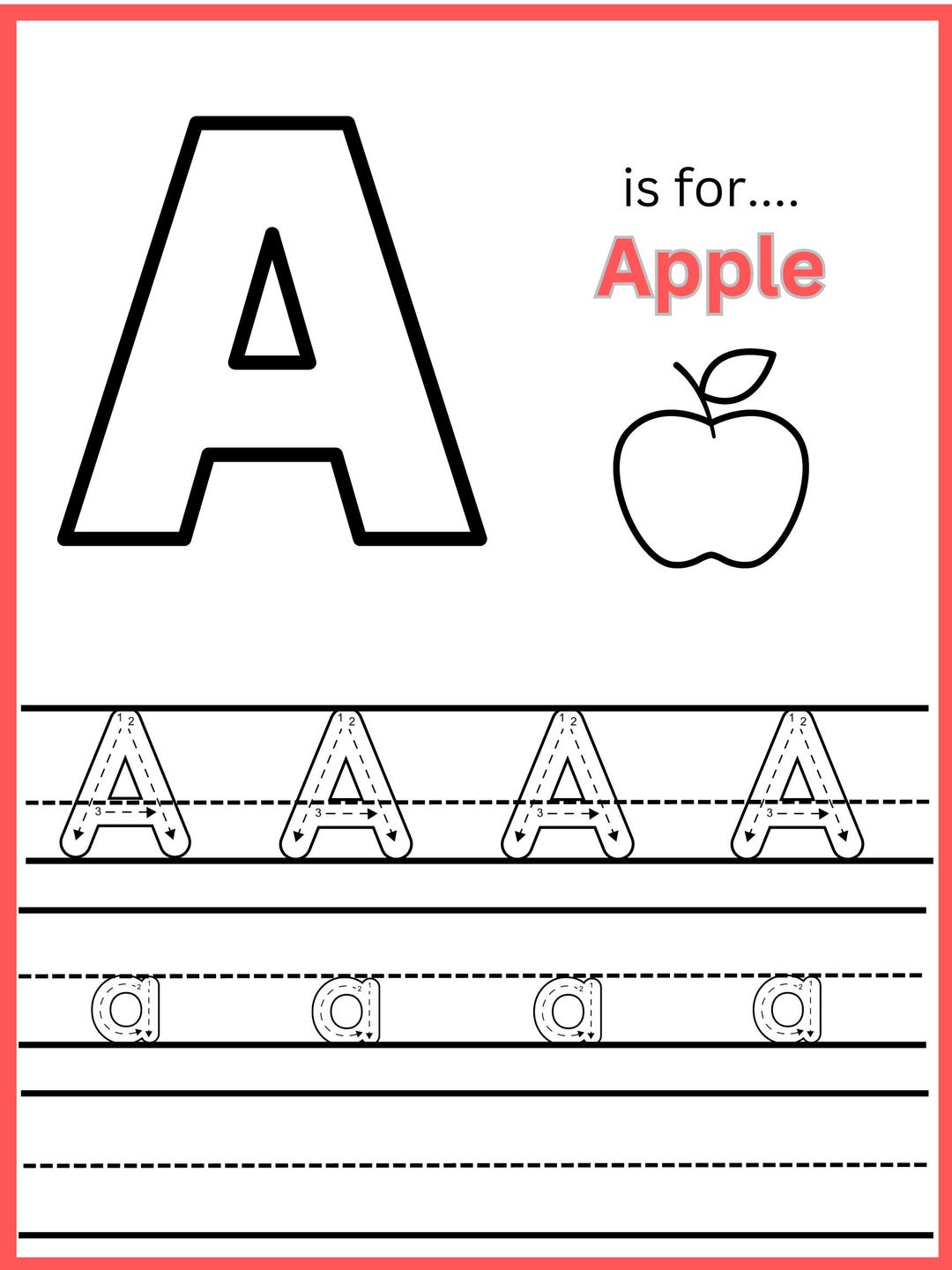 Letters A-E Writing Worksheet - Etsy