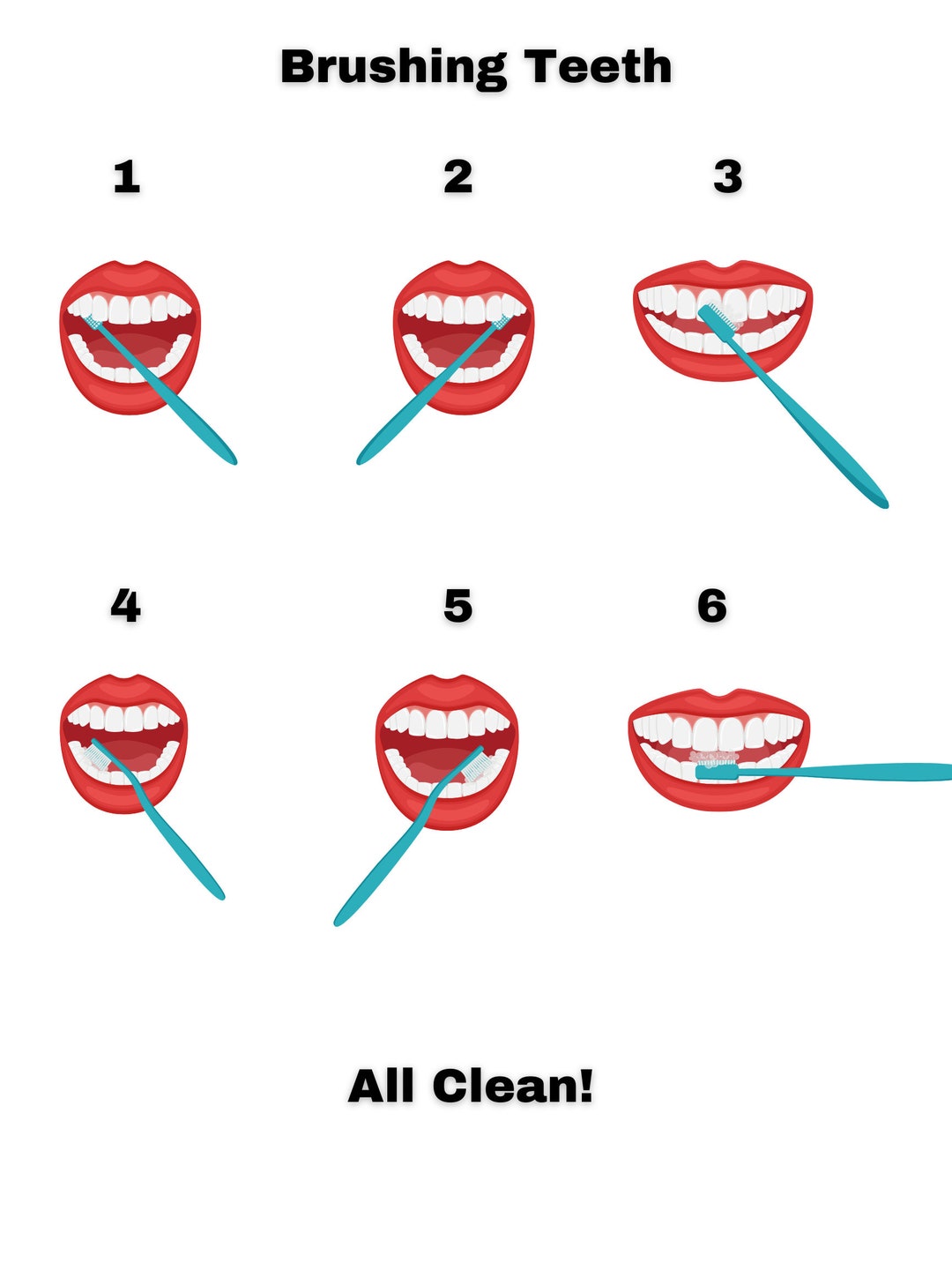 Brushing Teeth Visual - Etsy