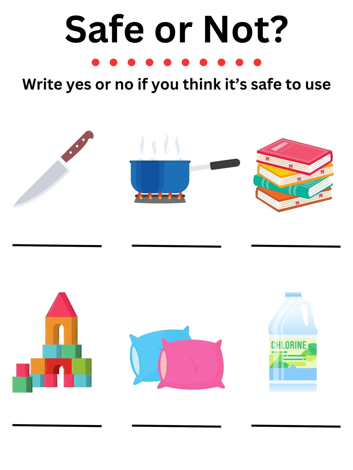 Safety Skills Worksheet: Safe or Not Activity (digital Download) - Etsy