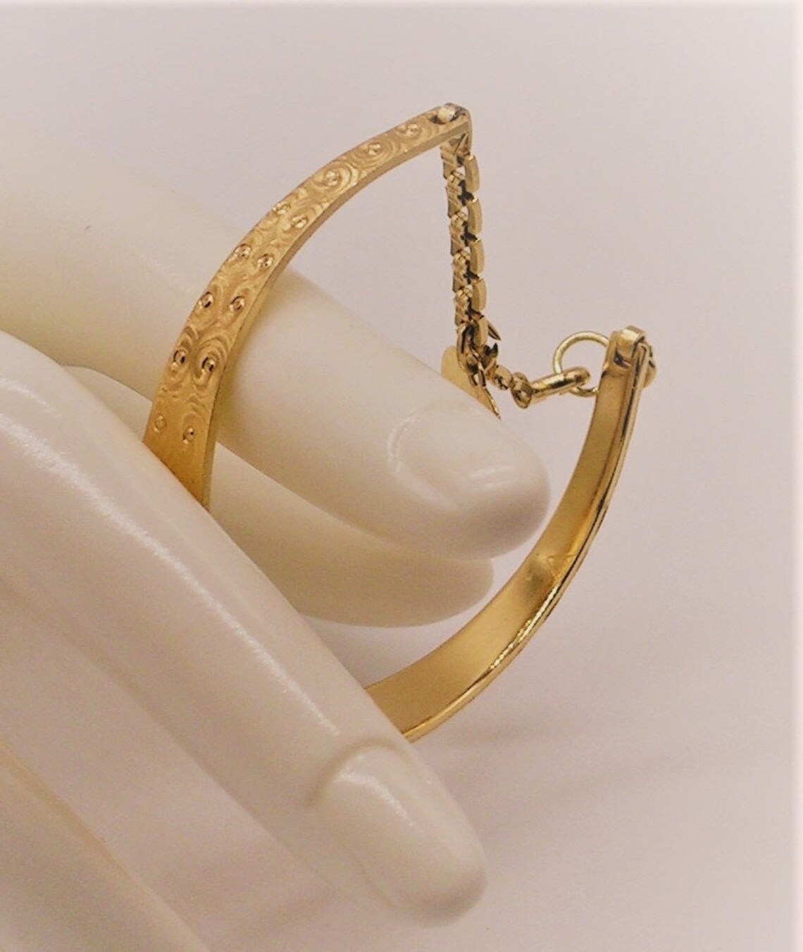 Jacoby Bender Cuff Bracelet, Heart Charm ID Bracelet, Signed JB, Safety ...