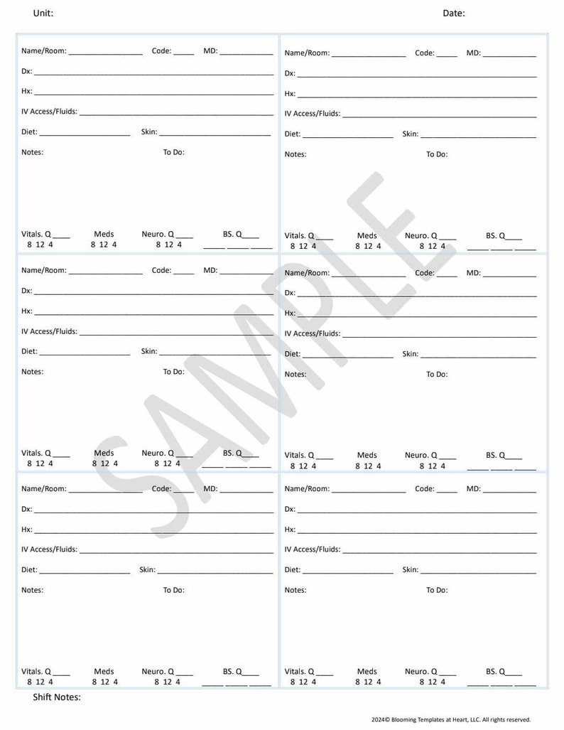 A Simple Way to Keep Your Patient Assignment Organized for up to 6 ...