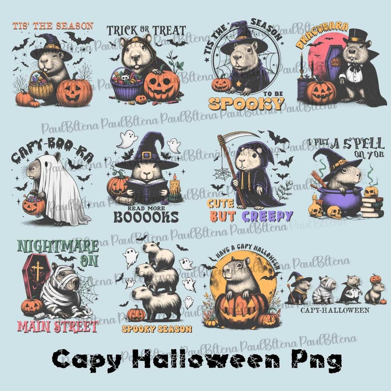 Halloween Capybara PNG, Spooky Capybara Halloween Fun, Capybara Ghost ...