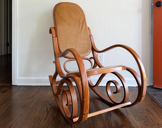 VINTAGE 1970s Rocking Chair - Retro Furniture - Thonet Style Chair ...