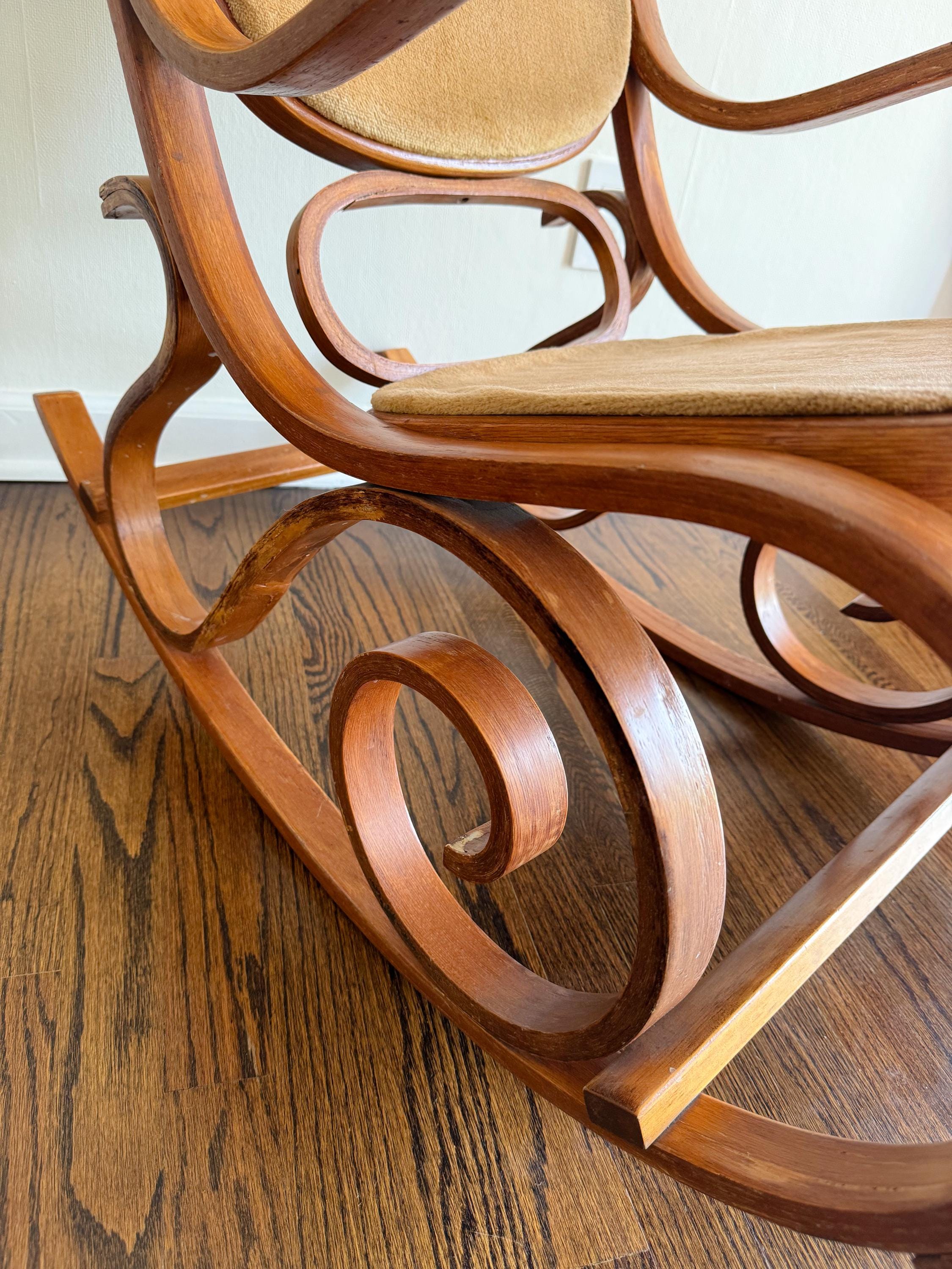 VINTAGE 1970s Rocking Chair Retro Furniture Thonet Style Chair Bentwood ...