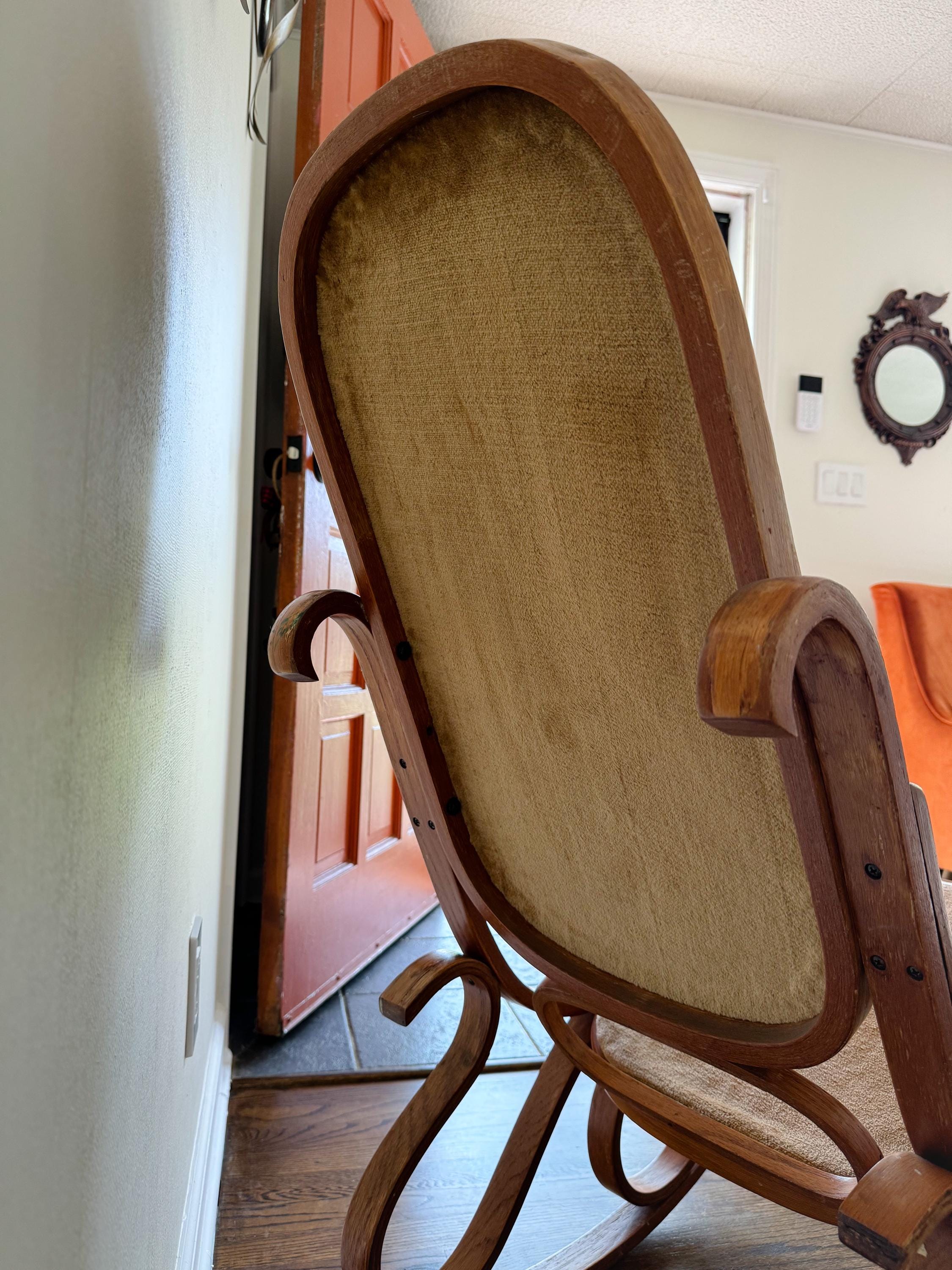 VINTAGE 1970s Rocking Chair Retro Furniture Thonet Style Chair Bentwood ...