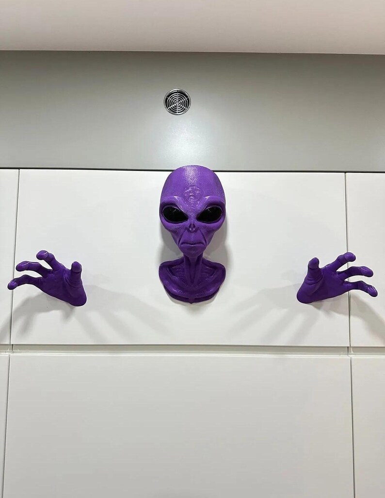 3D Alien Wall Mounted Headphone Holder Sci-fi Headset Stand, Controller ...