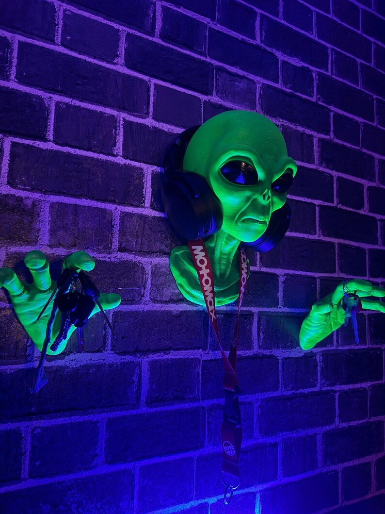 3D Alien Wall Mounted Headphone Holder Sci-fi Headset Stand, Controller ...