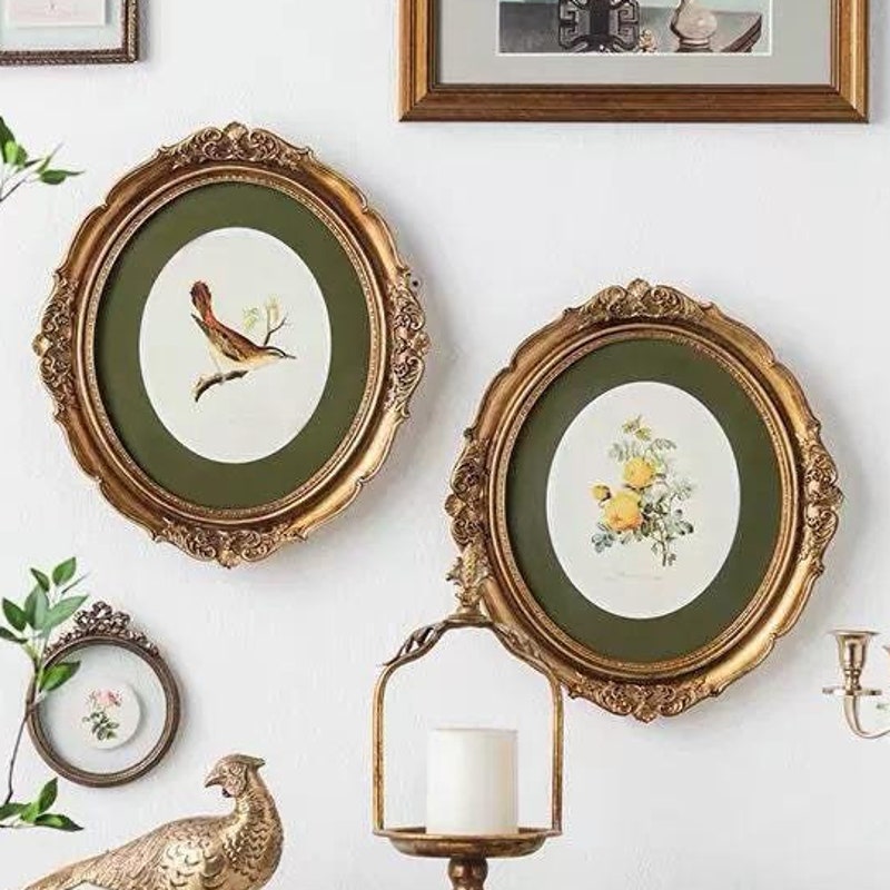 Vintage Round Oval Frame - Etsy UK