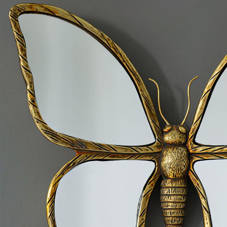 Gold Butterfly Wall Mirror – Ornate Insect Garden Decor - Etsy