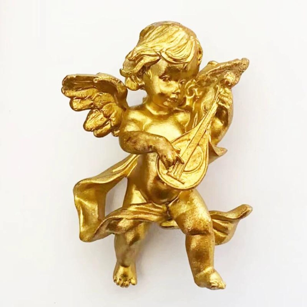 Cherub Wall Sculpture Gold Angel Wall Art Vintage Decor Wall Hanging ...
