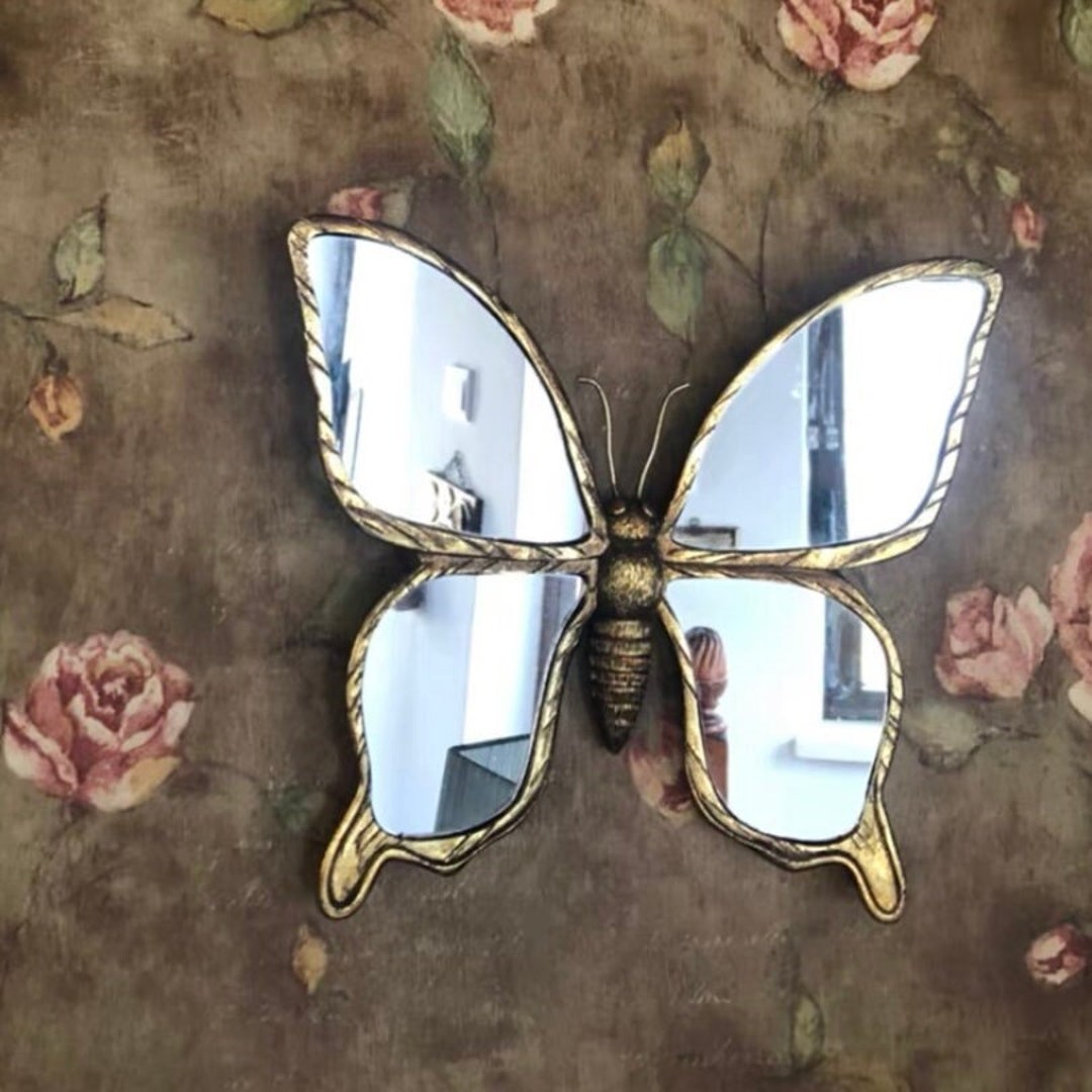 Nature-Inspired 3D Butterfly Dragonfly Mirror Wall Decor for Living ...