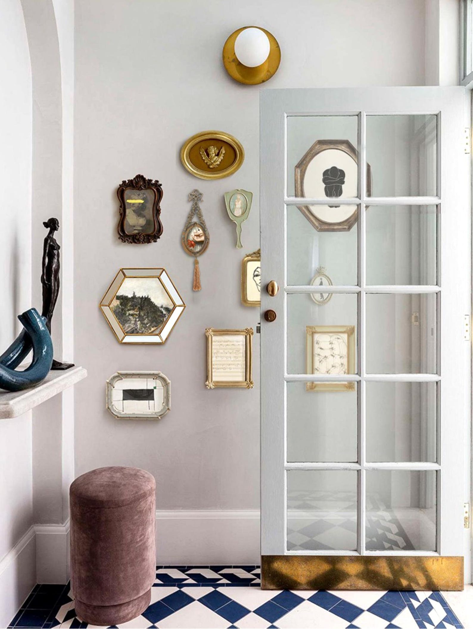 Vintage Framed Ornate Hand Mirror Picture Frame 2x3 Inches Gallery Wall ...