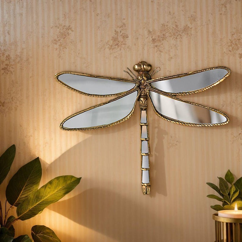 Gold Dragonfly Wall Mirror – Ornate Insect Garden Decor - Etsy Australia